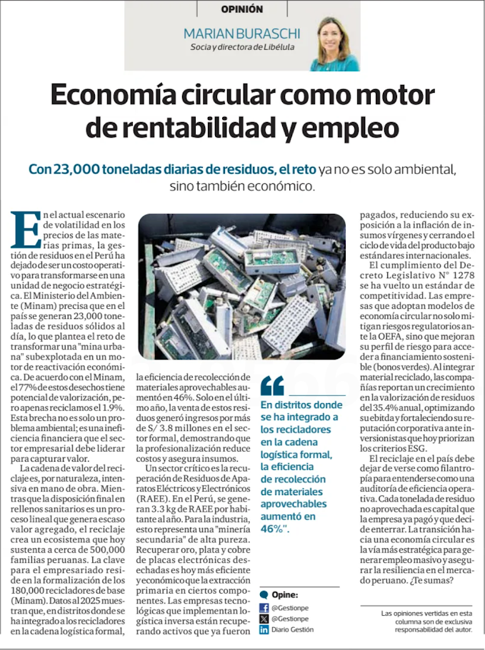 Economía circular como motor de rentabilidad y empleo | Libélula ...